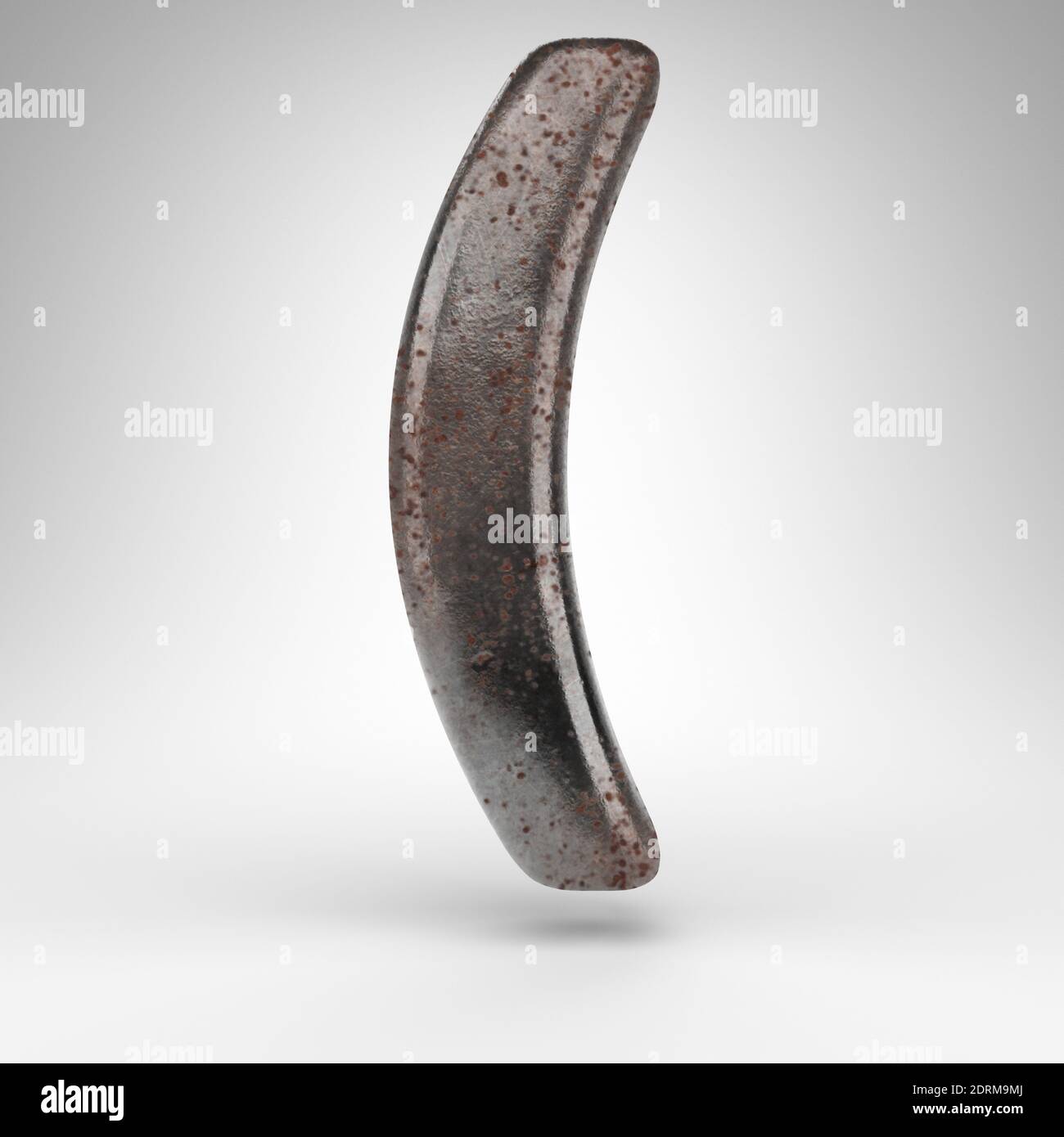 Left round bracket symbol on white background. Rusty metal 3D rendered ...