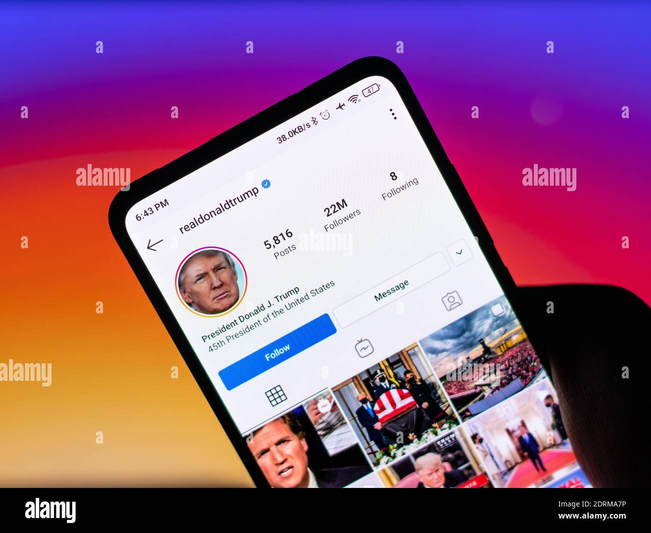 Donald Trump social media accounts stock image Stock Photo - Alamy