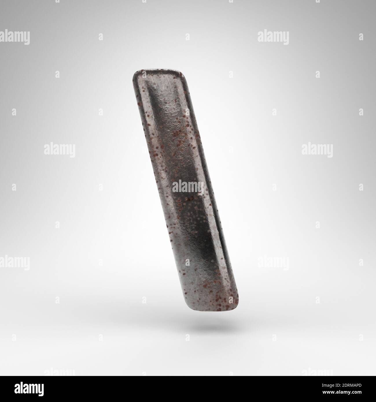 Back slash symbol on white background. Rusty metal 3D rendered sign ...