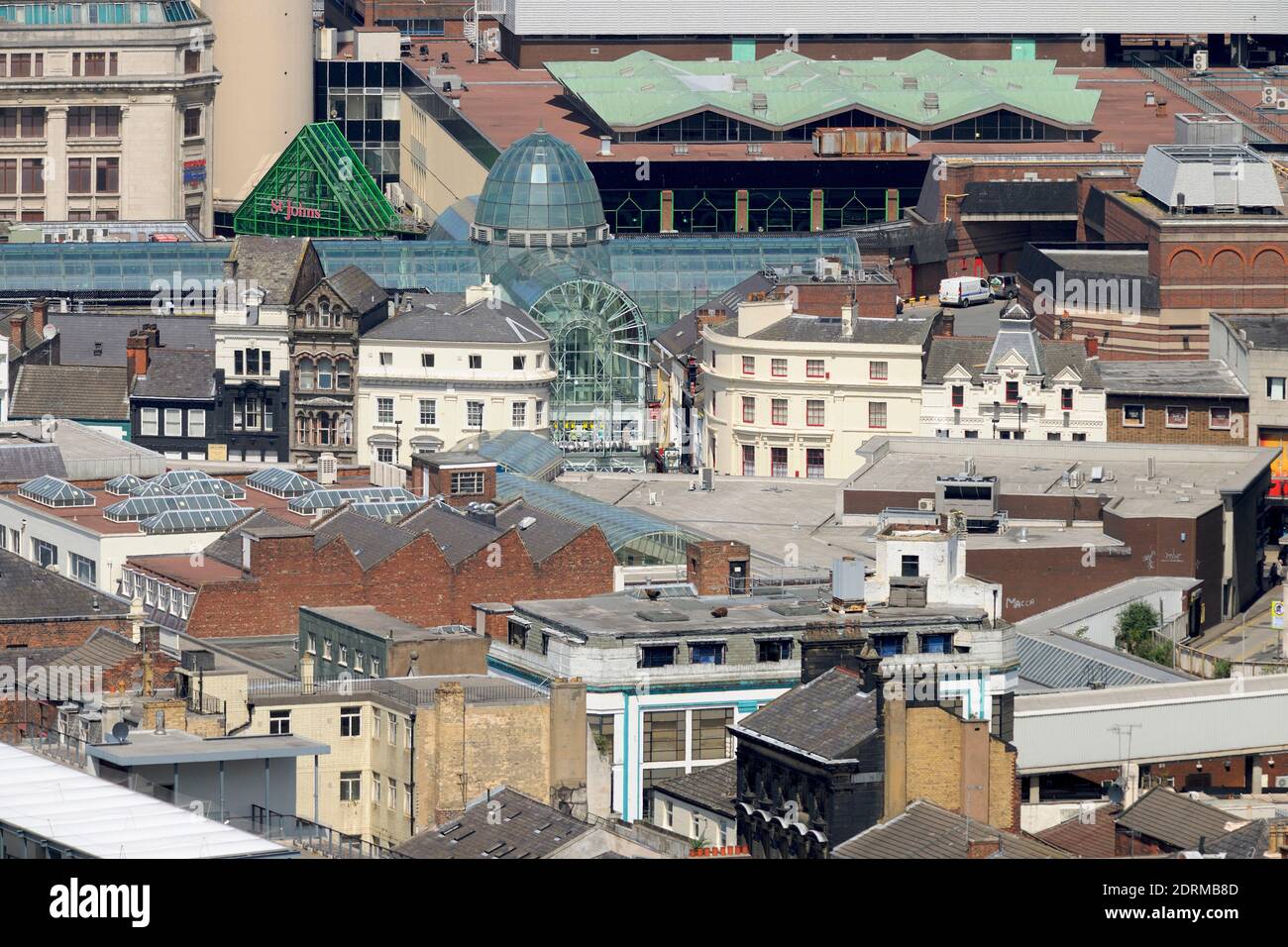 Liverpool city centre viewed from Anglican Cathedral Tower Stock Photo ...