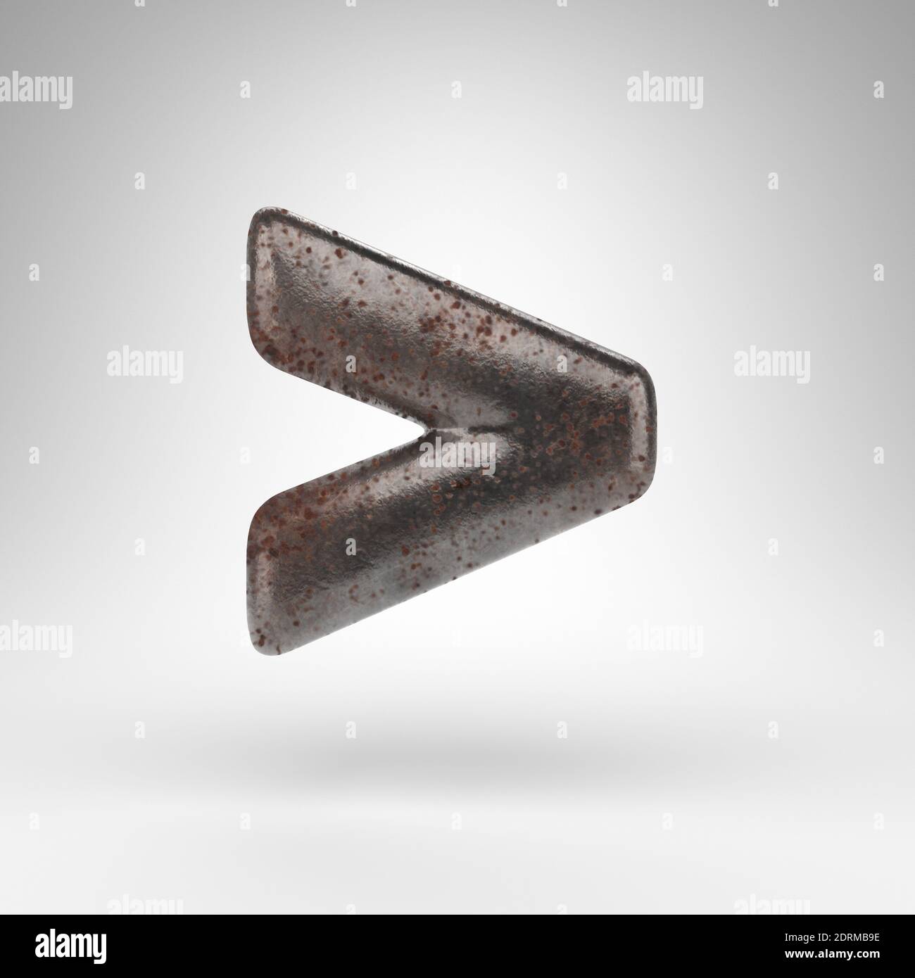More than symbol on white background. Rusty metal 3D rendered sign with ...