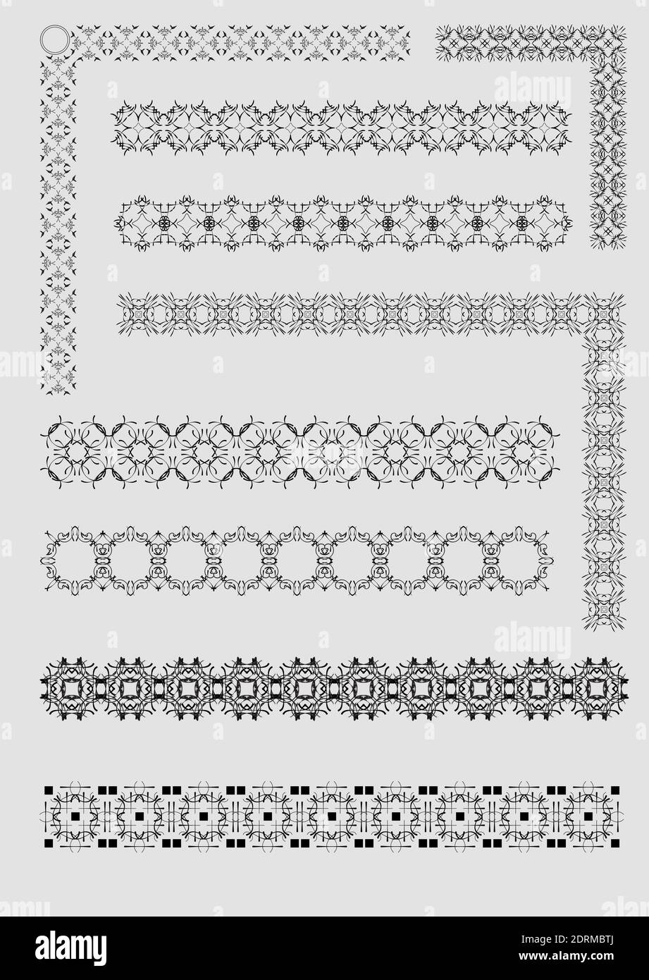Collection of Ornamental Rule Lines in Different Design styles Stock ...