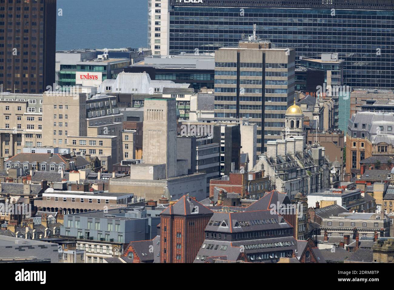 Liverpool city centre viewed from Anglican Cathedral Tower Stock Photo ...
