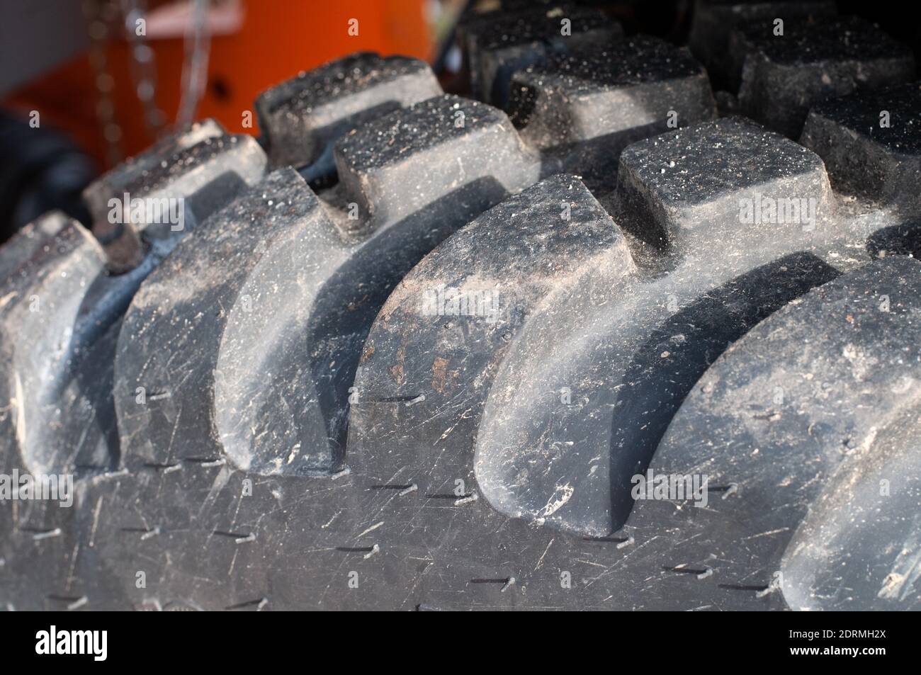 close-up of the deep tread of a tire of a bulldozer Stock Photo - Alamy