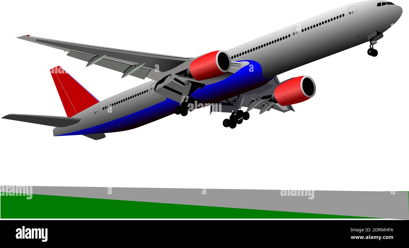 Runway airplane take off Stock Vector Images - Alamy