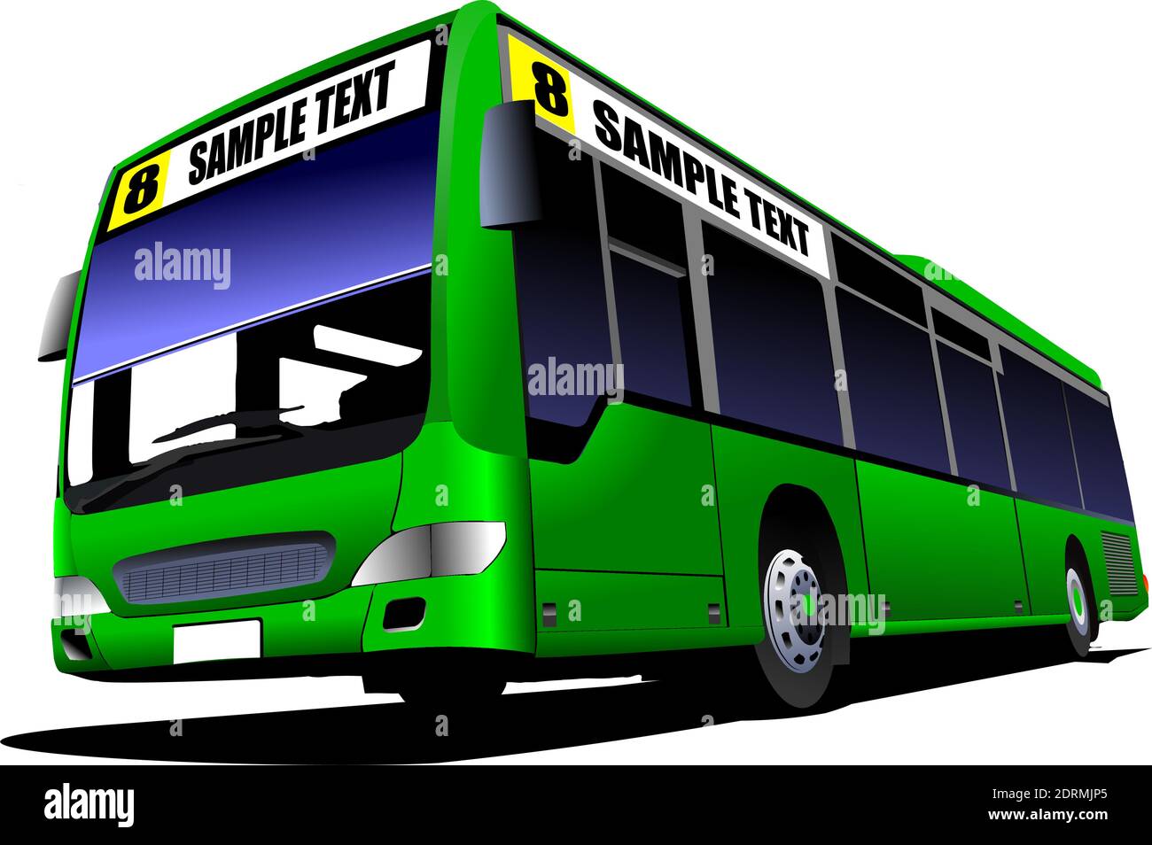 Green City bus on the road. Coach. Vector illustration Stock Vector ...