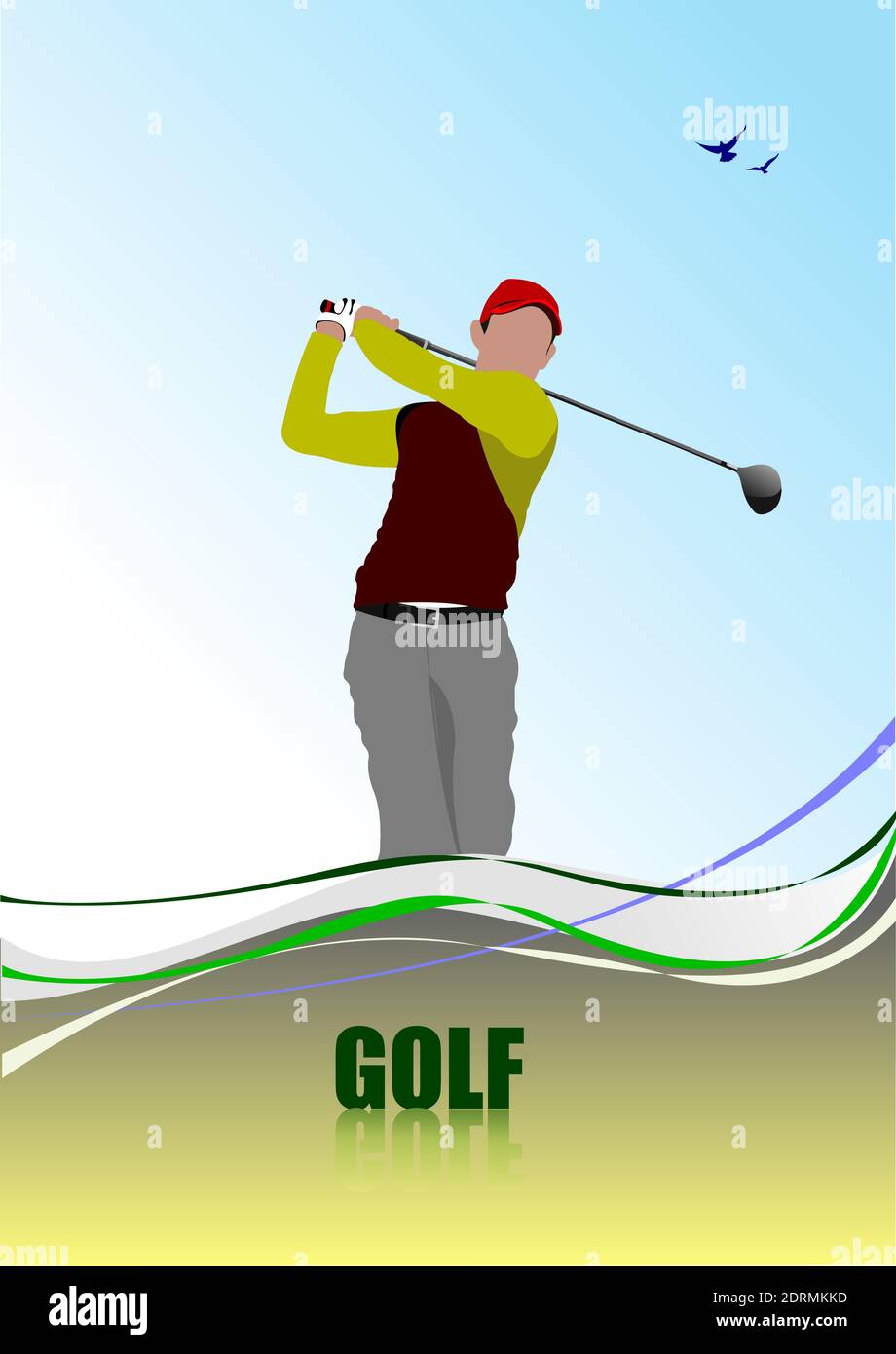 Golf player poster. Vector illustration Stock Vector Image & Art - Alamy