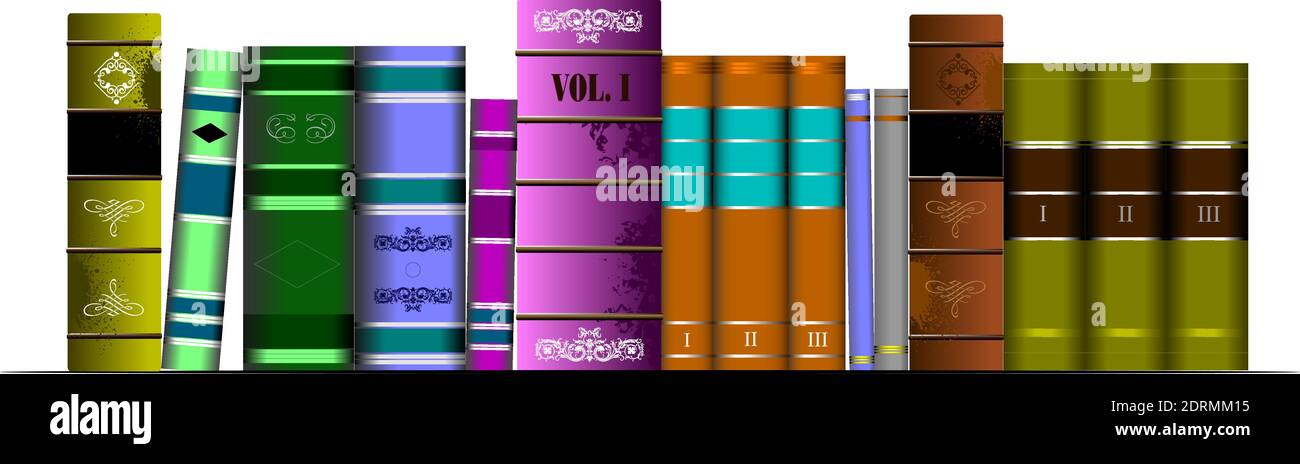 Library shelf book. Colored illustration Stock Vector Image & Art - Alamy