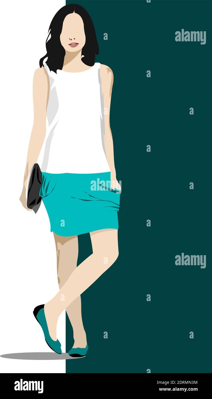 Modern young girl. Colored Vector illustration Stock Vector Image & Art ...