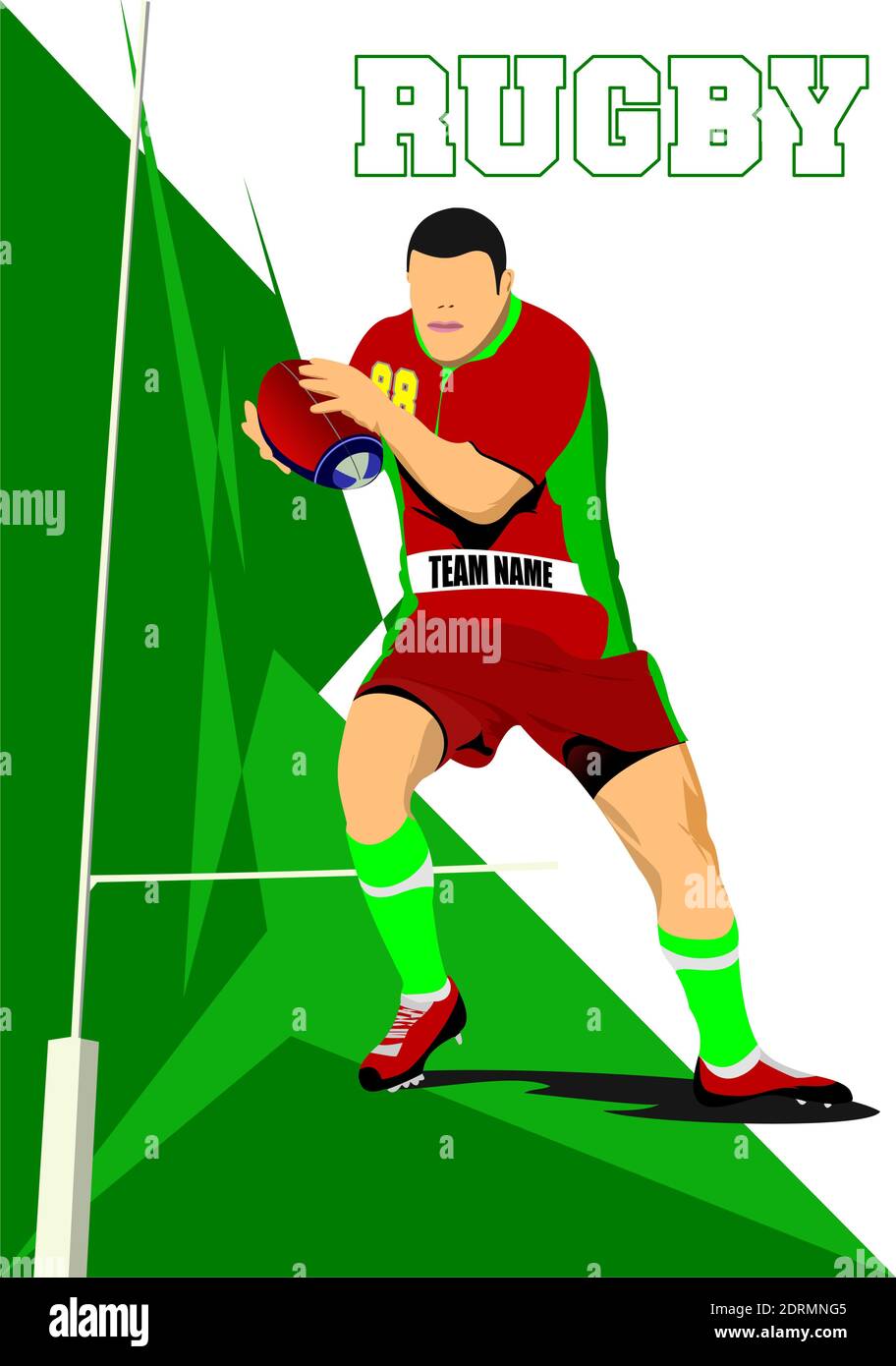 Rugby Player Silhouette. Vector illustration Stock Vector Image & Art ...
