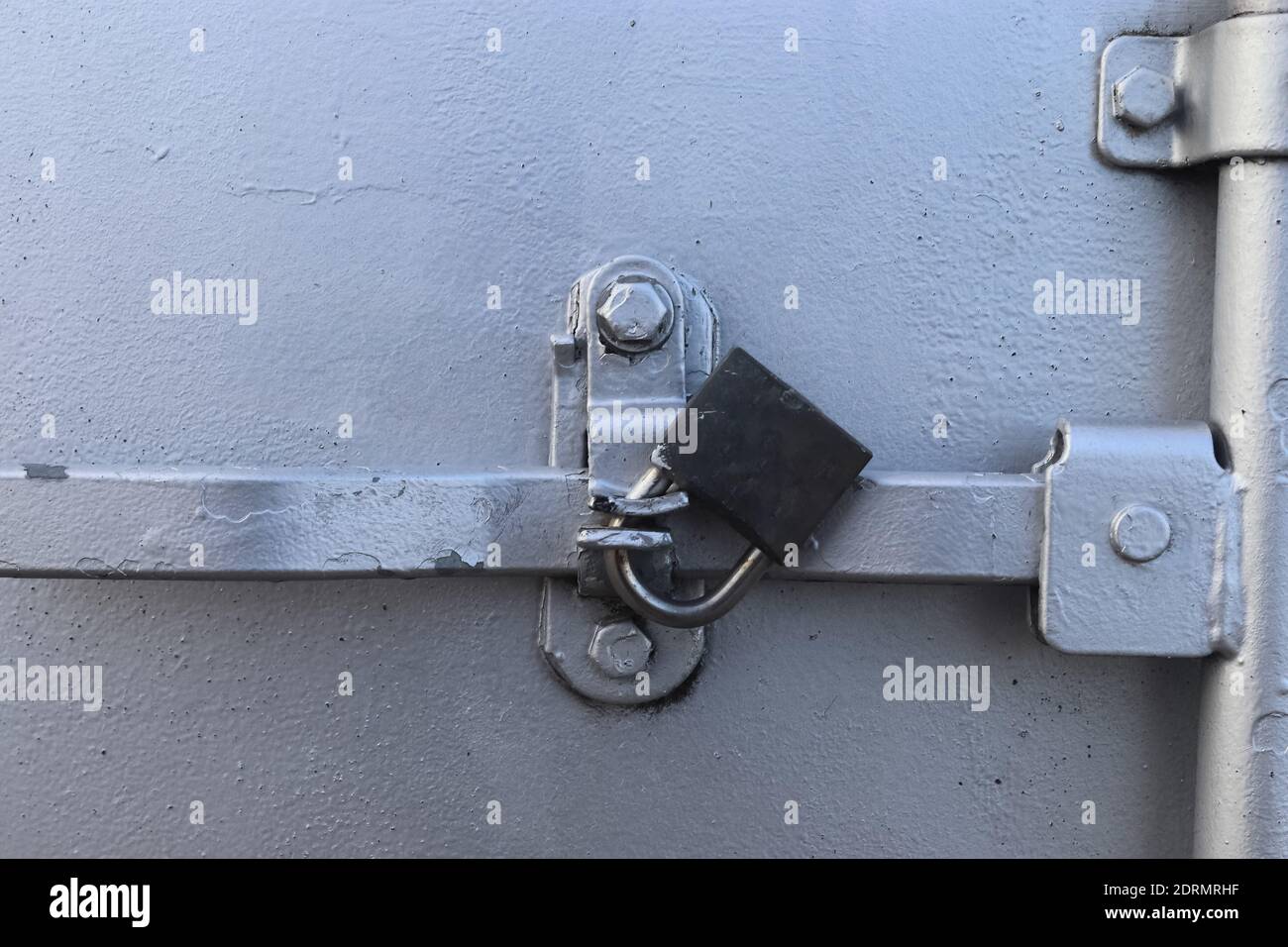 An industrial intermodal shipping container locked door for Security ...