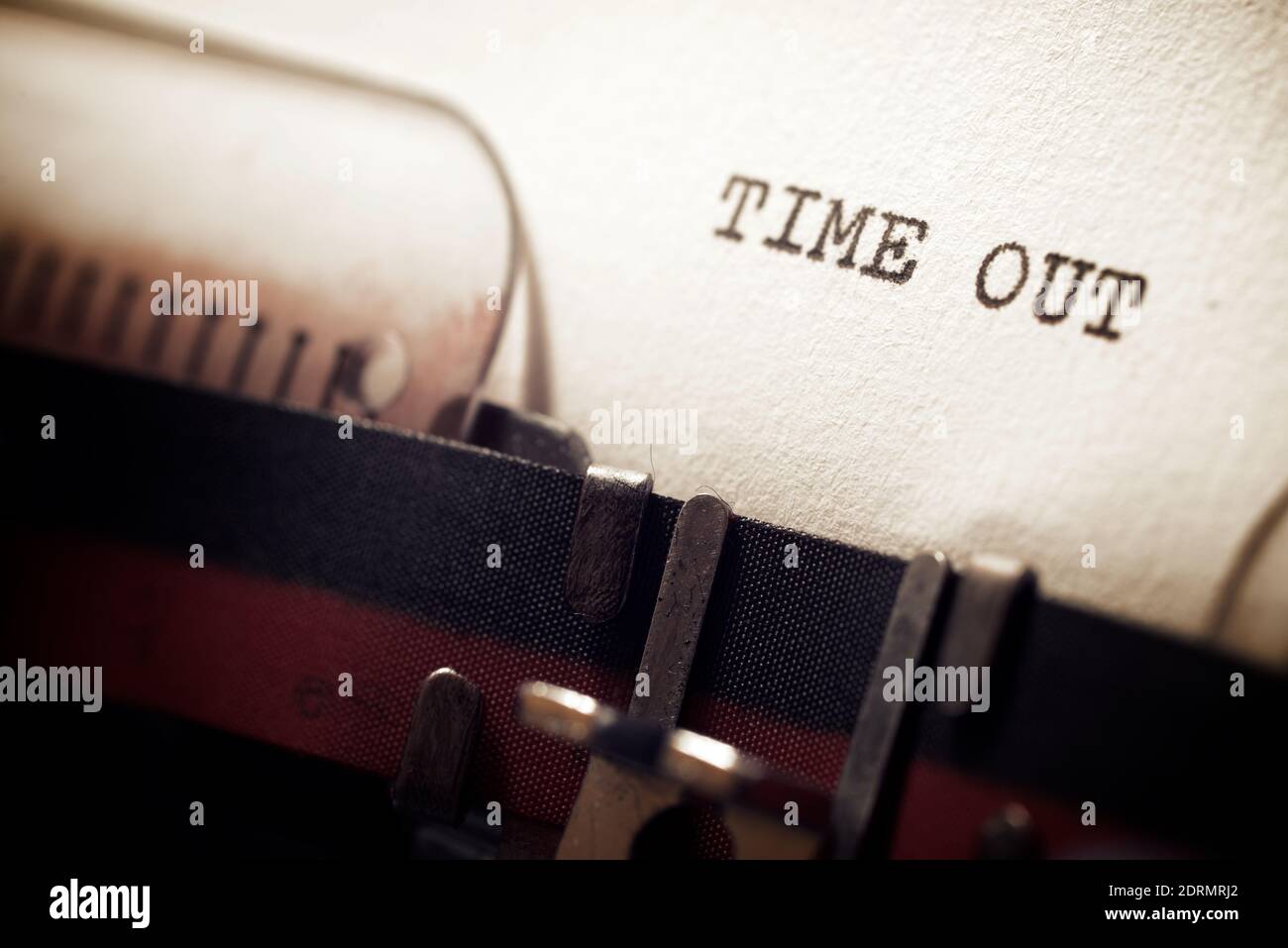 Time out phrase written with a typewriter Stock Photo - Alamy