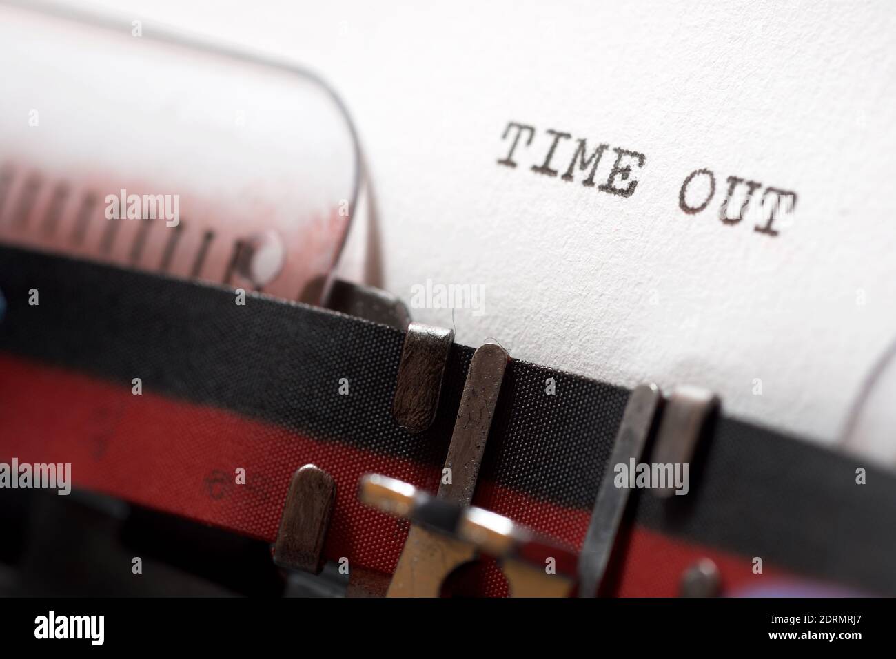 Time out phrase written with a typewriter Stock Photo - Alamy