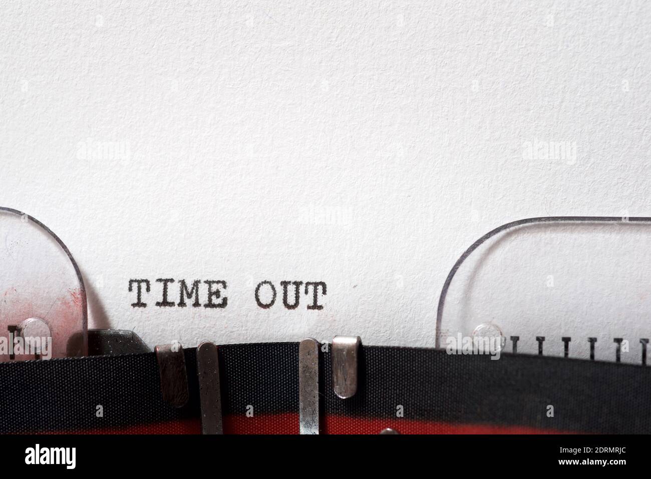 Time out phrase written with a typewriter Stock Photo - Alamy