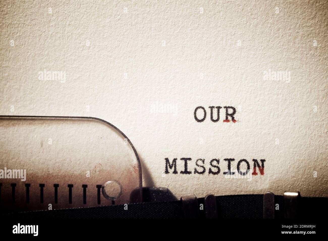 Our mission phrase written with a typewriter Stock Photo - Alamy