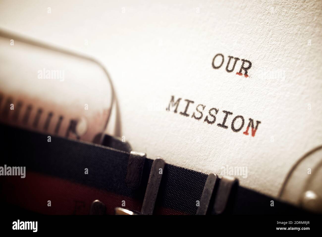 Our mission phrase written with a typewriter Stock Photo - Alamy