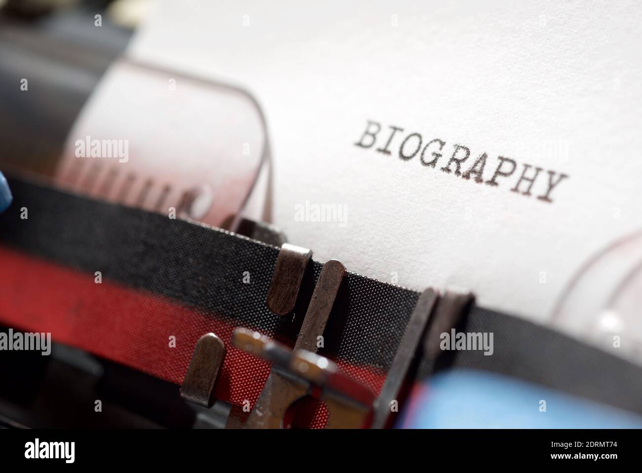 Biography word written with a typewriter Stock Photo - Alamy
