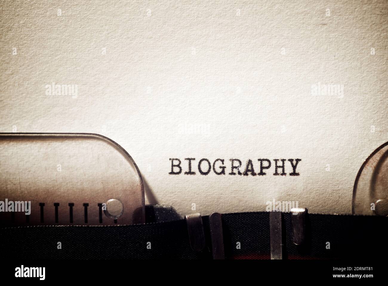 Biography word written with a typewriter Stock Photo - Alamy