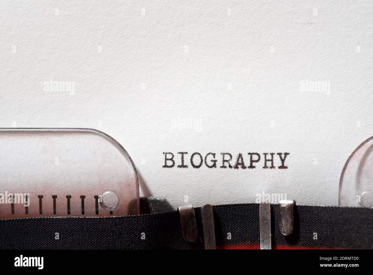 Biography word written with a typewriter Stock Photo - Alamy