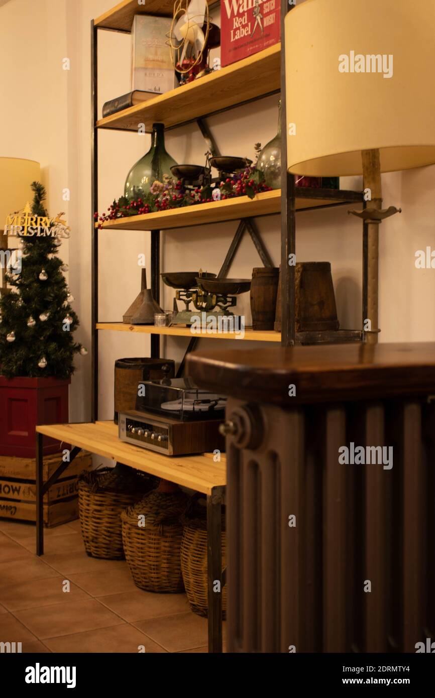 A vertical shot of a simple interior design with a rac Stock Photo - Alamy