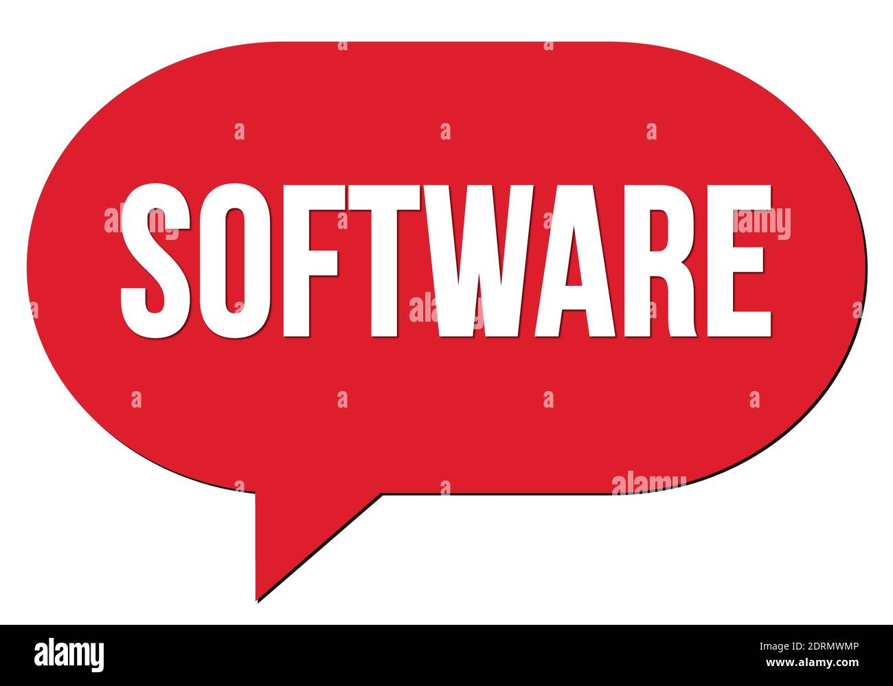 SOFTWARE text written in a red speech bubble stamp Stock Photo - Alamy