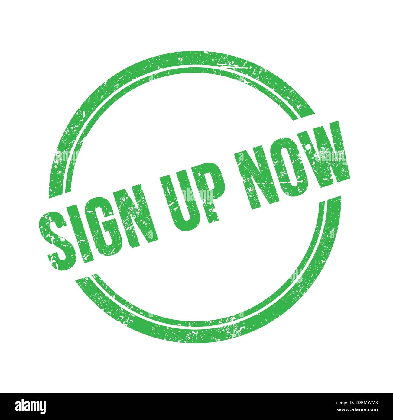 SIGN UP NOW text written on green grungy vintage round stamp Stock ...