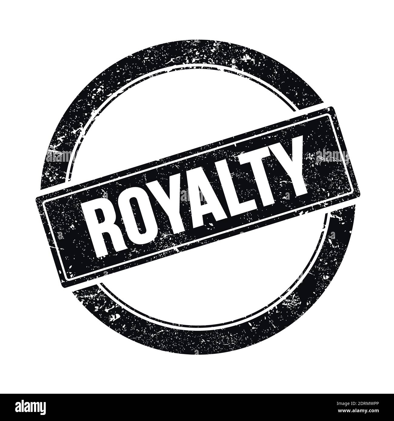 ROYALTY text on black grungy round vintage stamp Stock Photo - Alamy