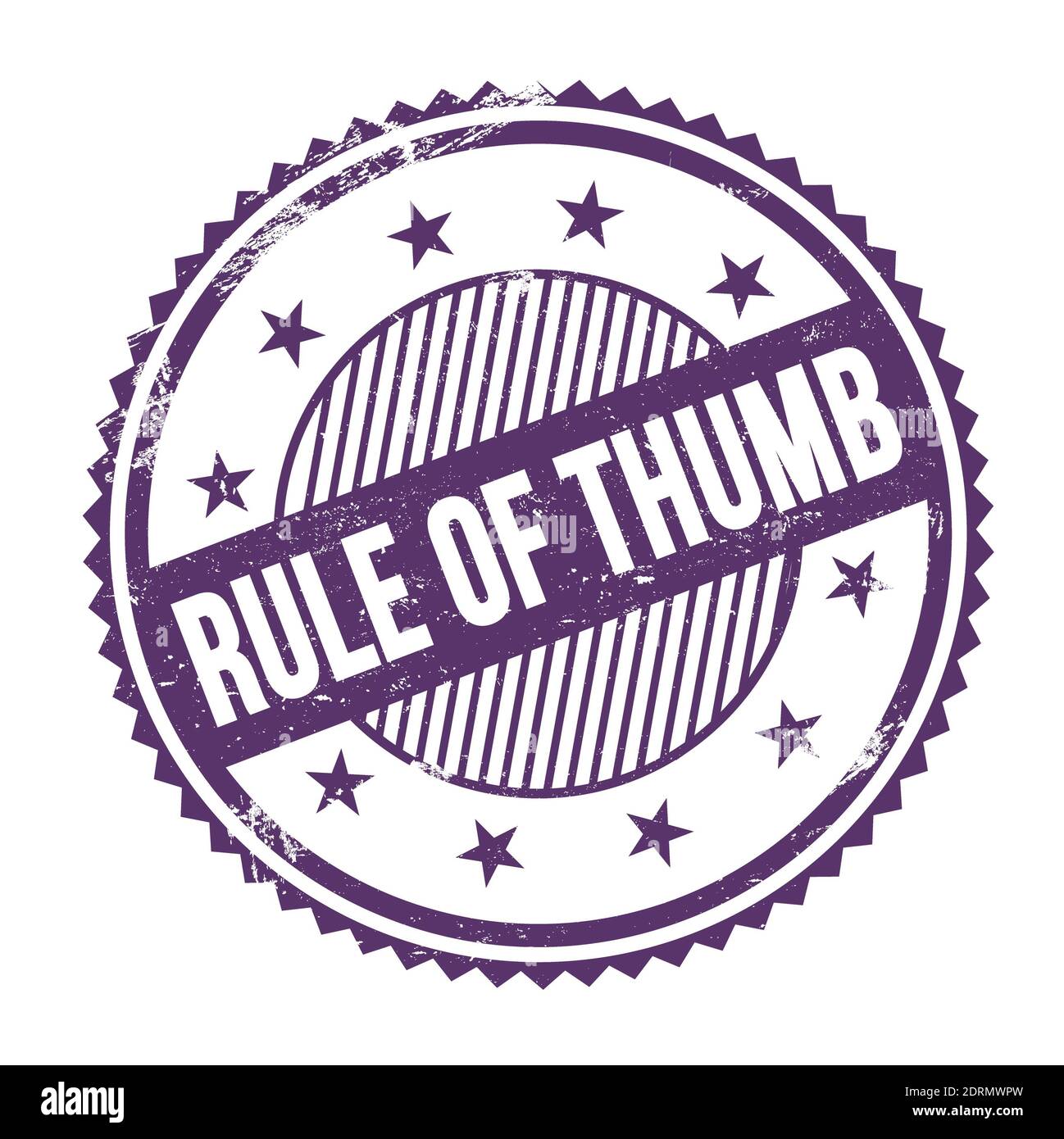 RULE OF THUMB text written on purple indigo grungy zig zag borders ...