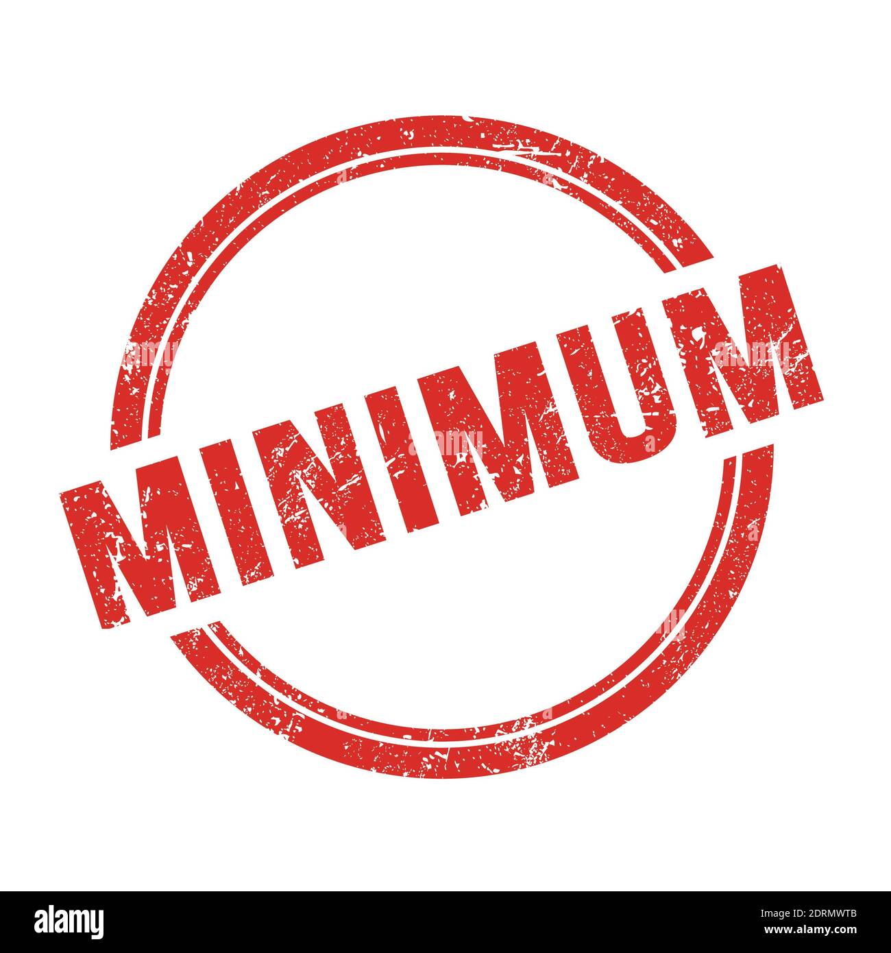 MINIMUM text written on red grungy vintage round stamp Stock Photo - Alamy