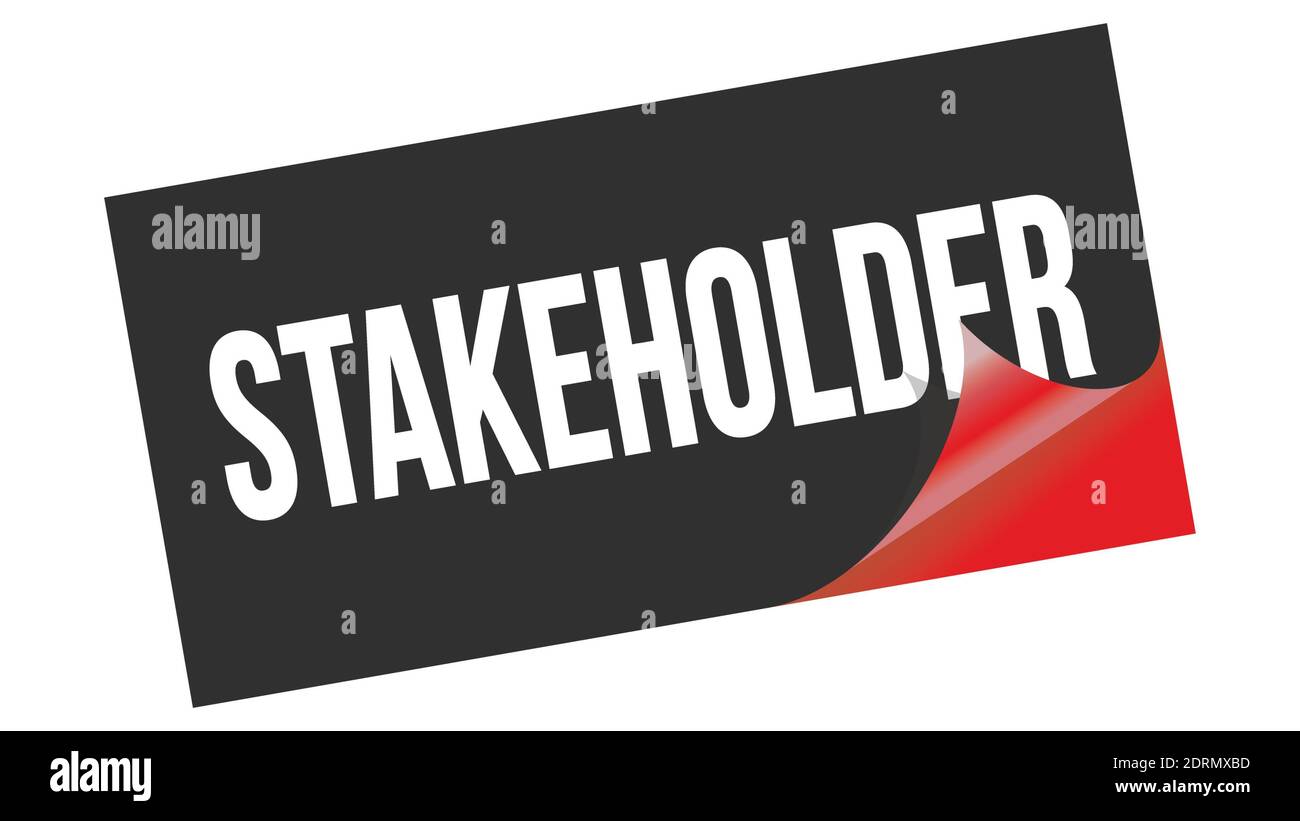 STAKEHOLDER text written on black red sticker stamp Stock Photo - Alamy