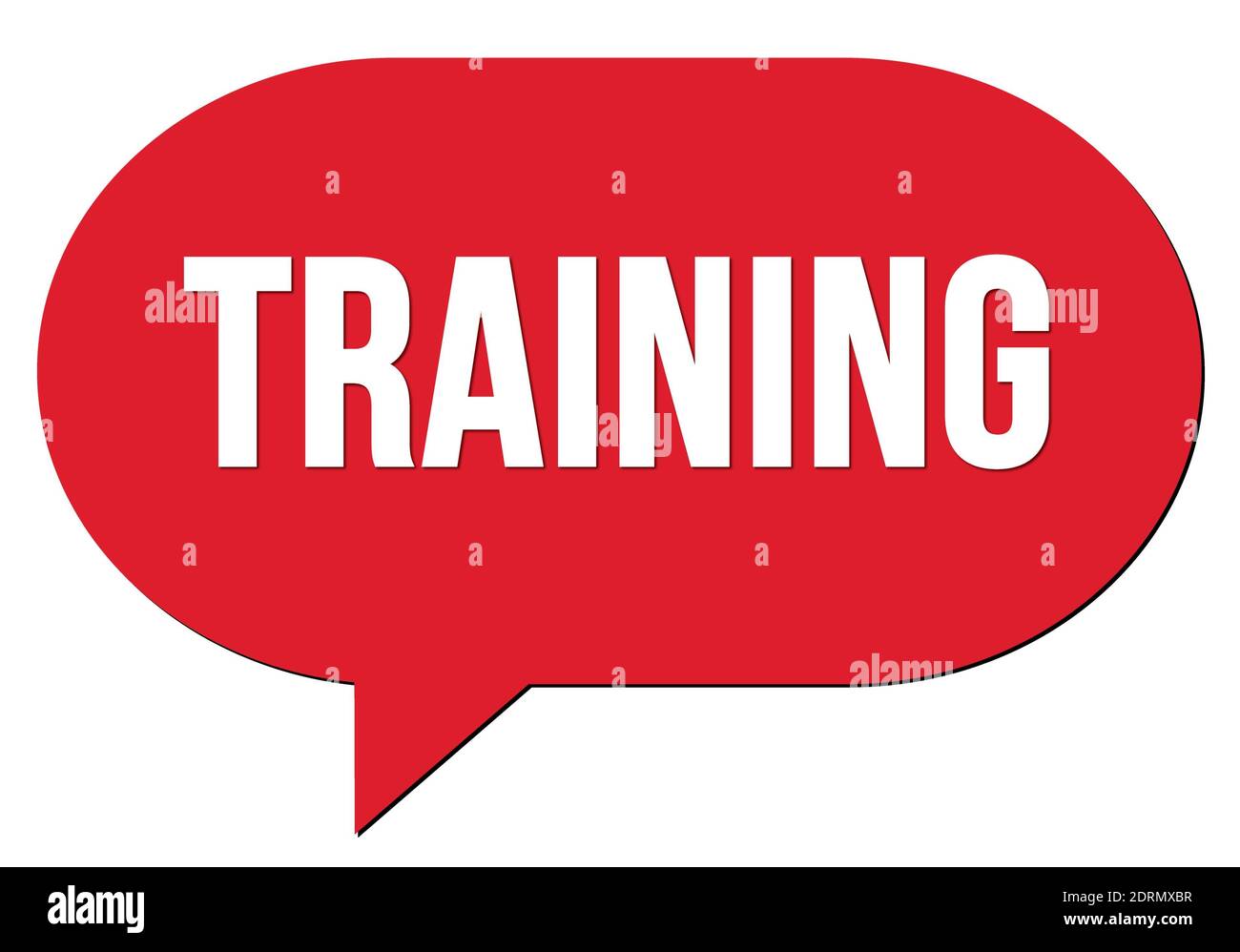 TRAINING text written in a red speech bubble stamp Stock Photo - Alamy