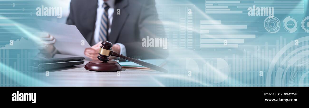 Lawyer working on legal document. panoramic banner Stock Photo - Alamy