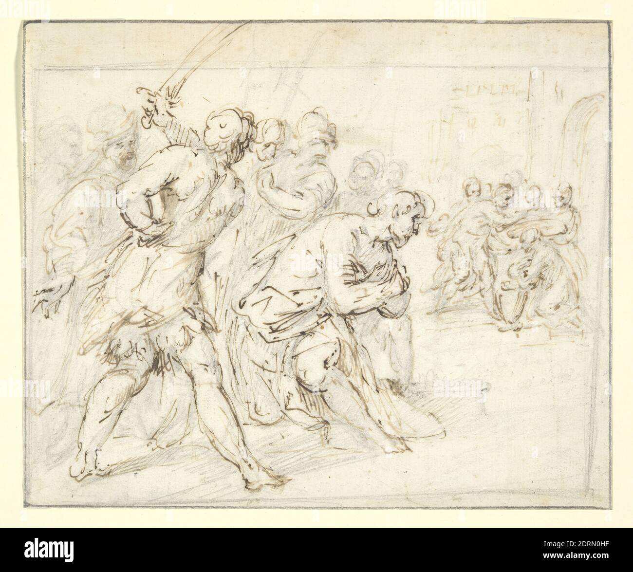 Beheading of St. John the Baptist, graphite, pen and ink, sheet: 14.4 × ...