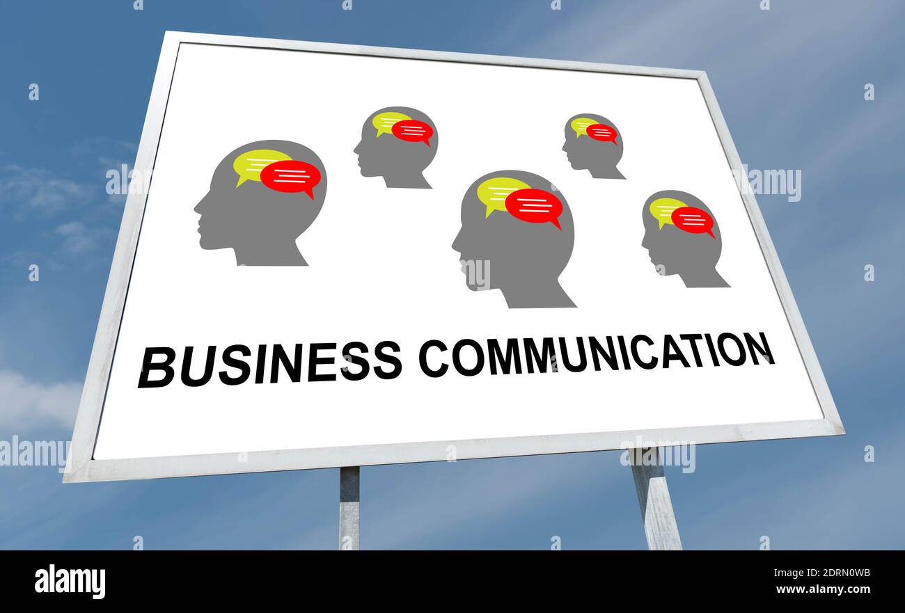 Business communication concept drawn on a billboard Stock Photo - Alamy