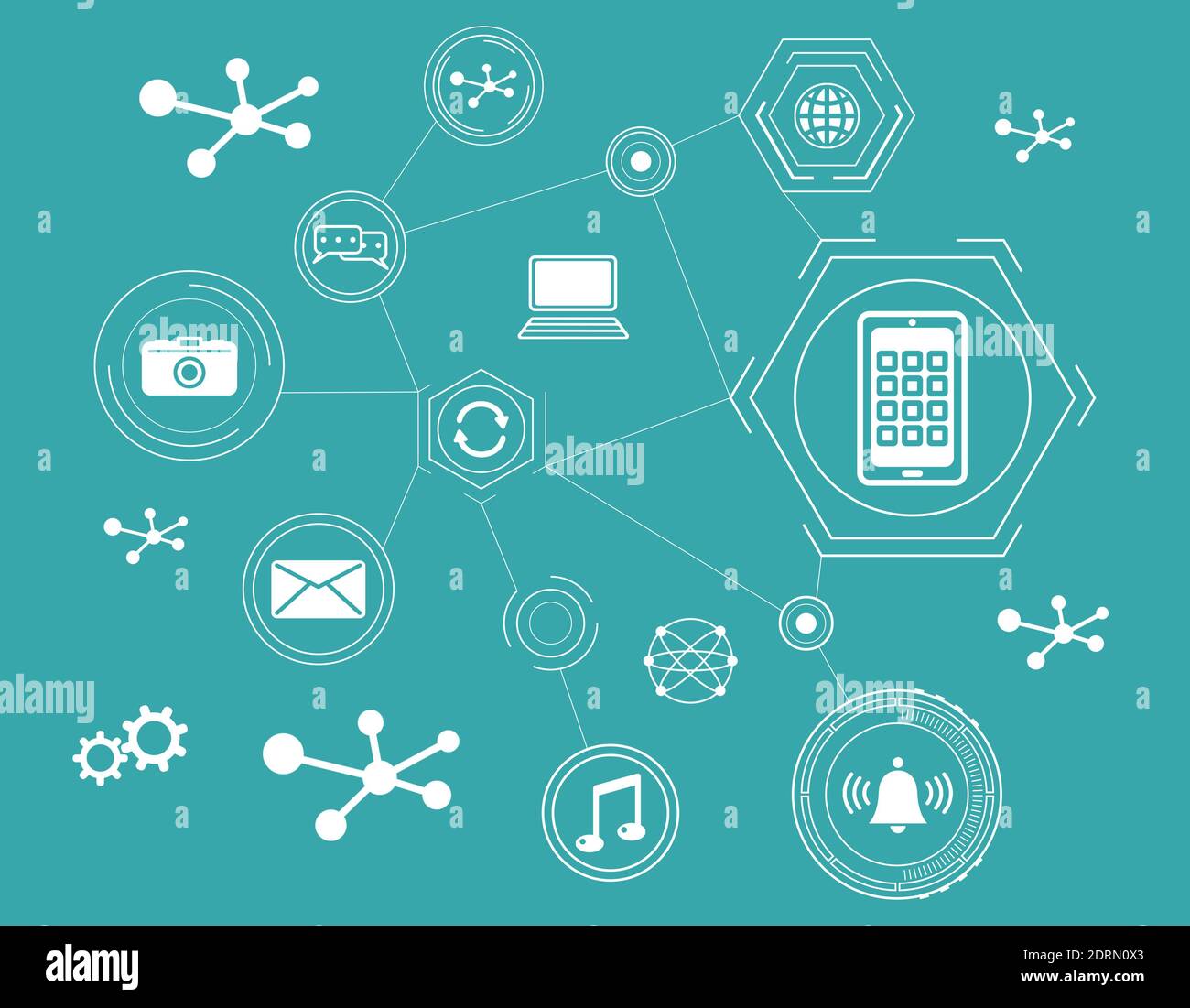 Concept of apps with connected icons Stock Photo - Alamy