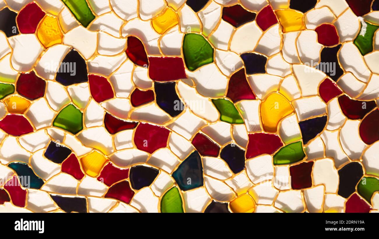 Stained glass with multi-colored inserts. Abstract background Stock ...