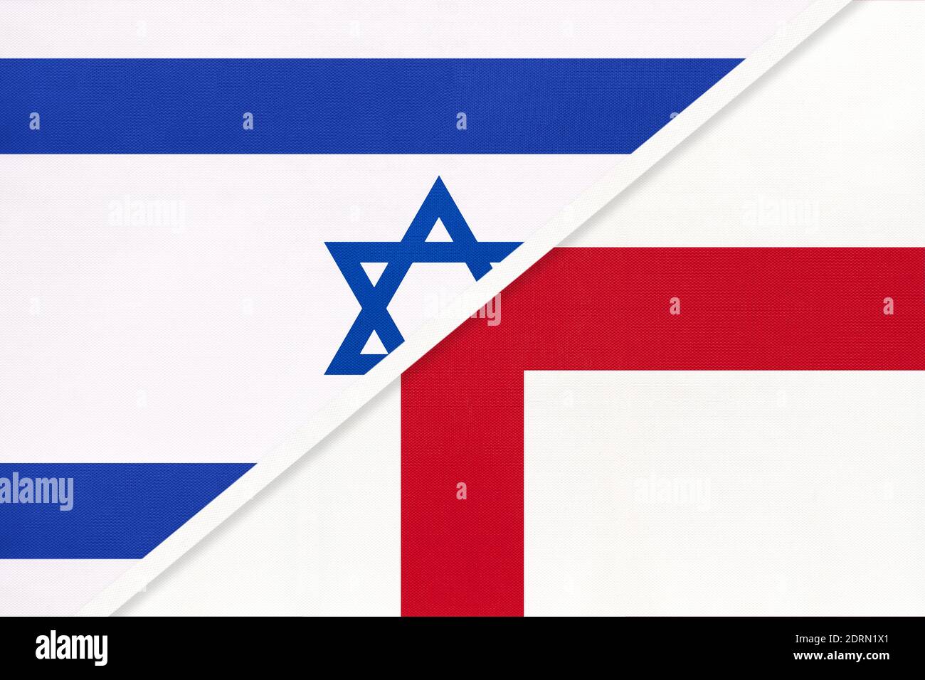 Israel and England, national flags from textile. Relationship ...