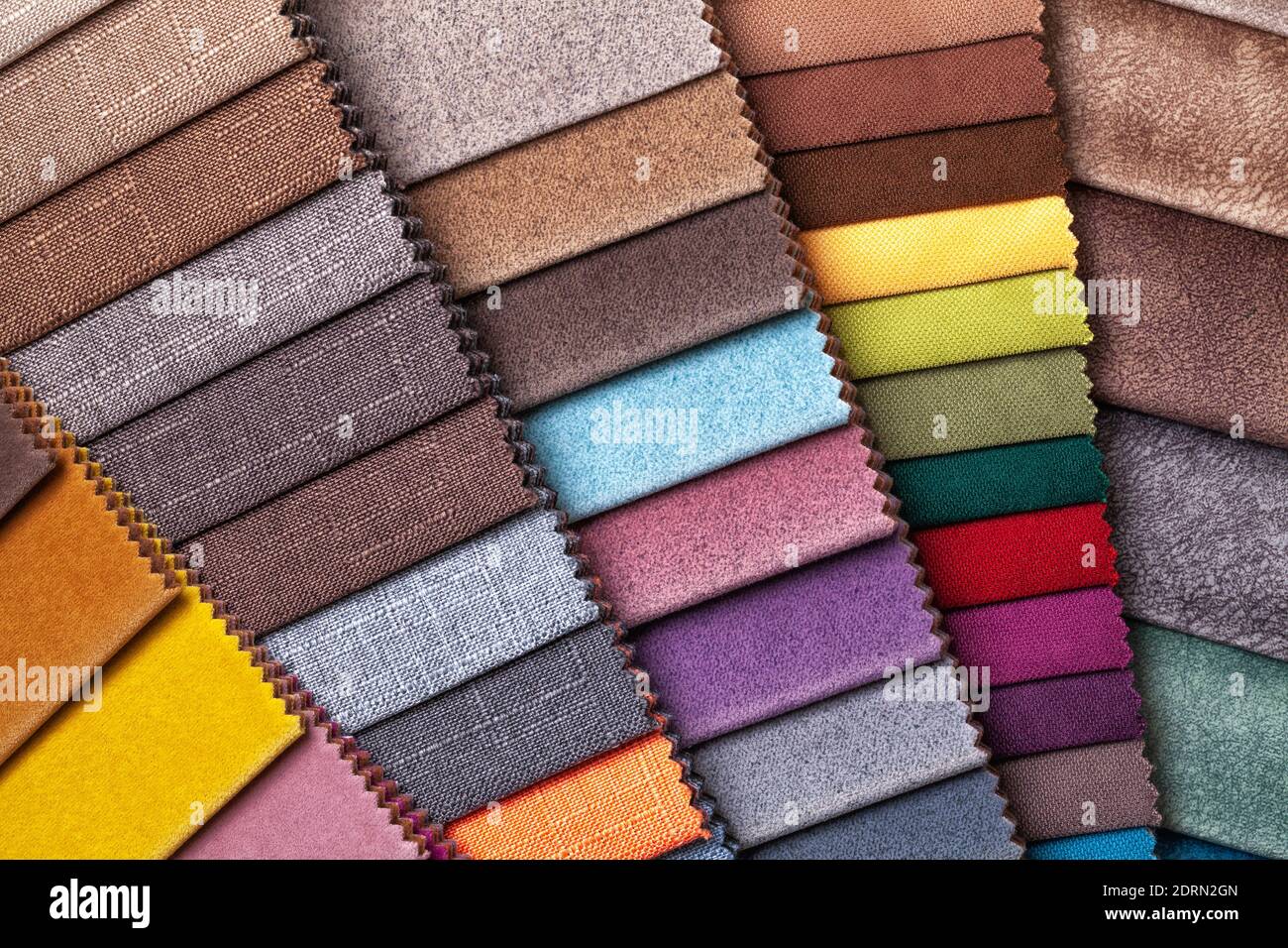 Sample of velvet and velour textile of different colors, background ...