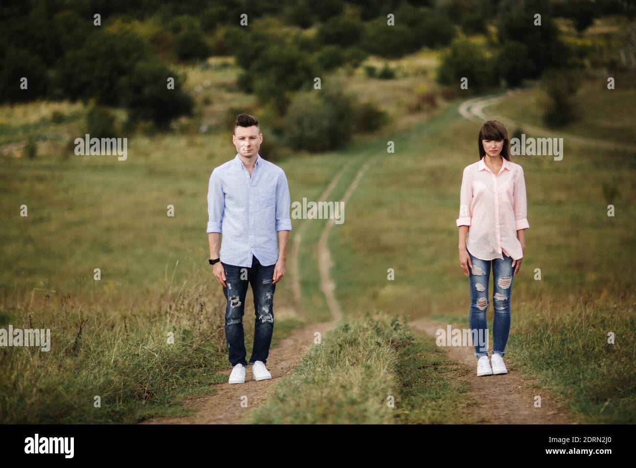 young Couple is having fun on their summer holiday. stylish man and ...