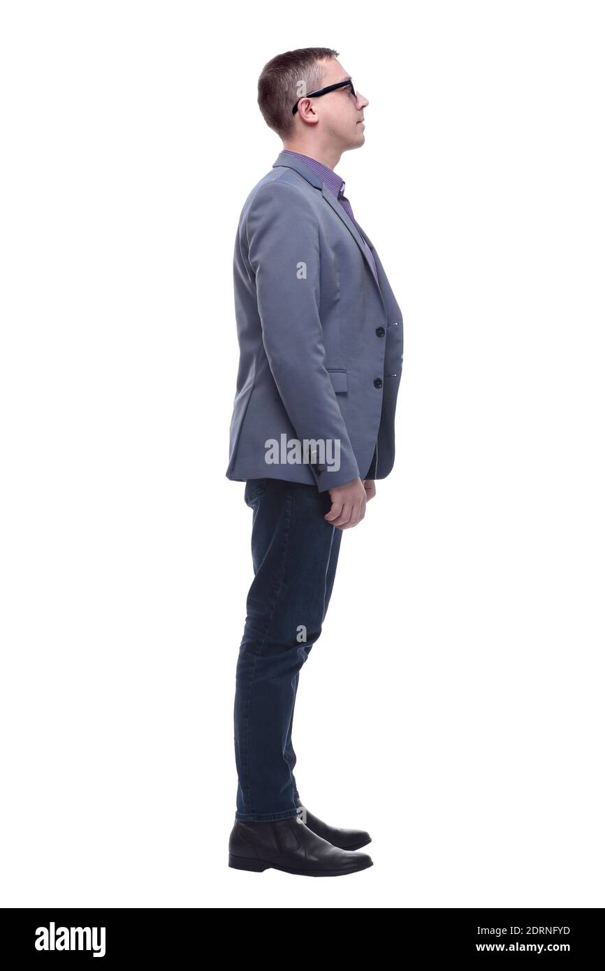 Side view profile of a young business man Stock Photo - Alamy