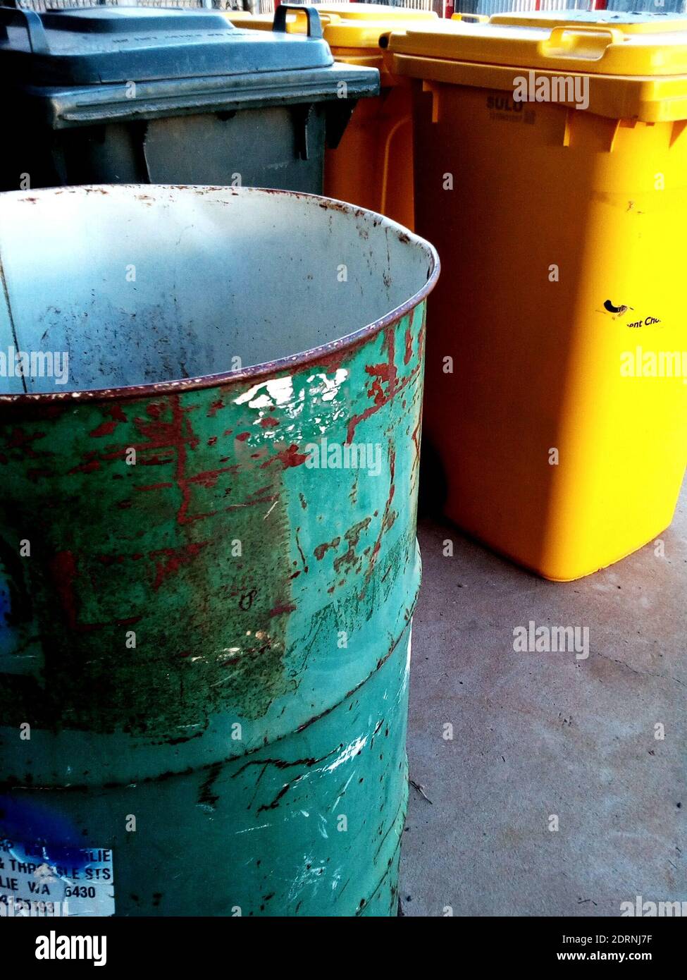 Bins on road hi-res stock photography and images - Alamy