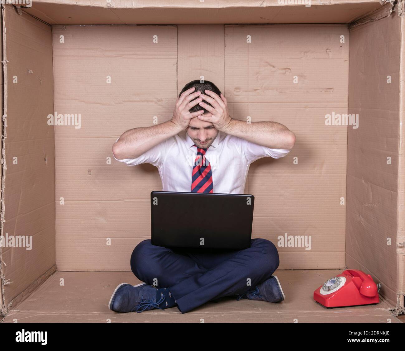 surprised businessman reading amazing information on his laptop Stock ...