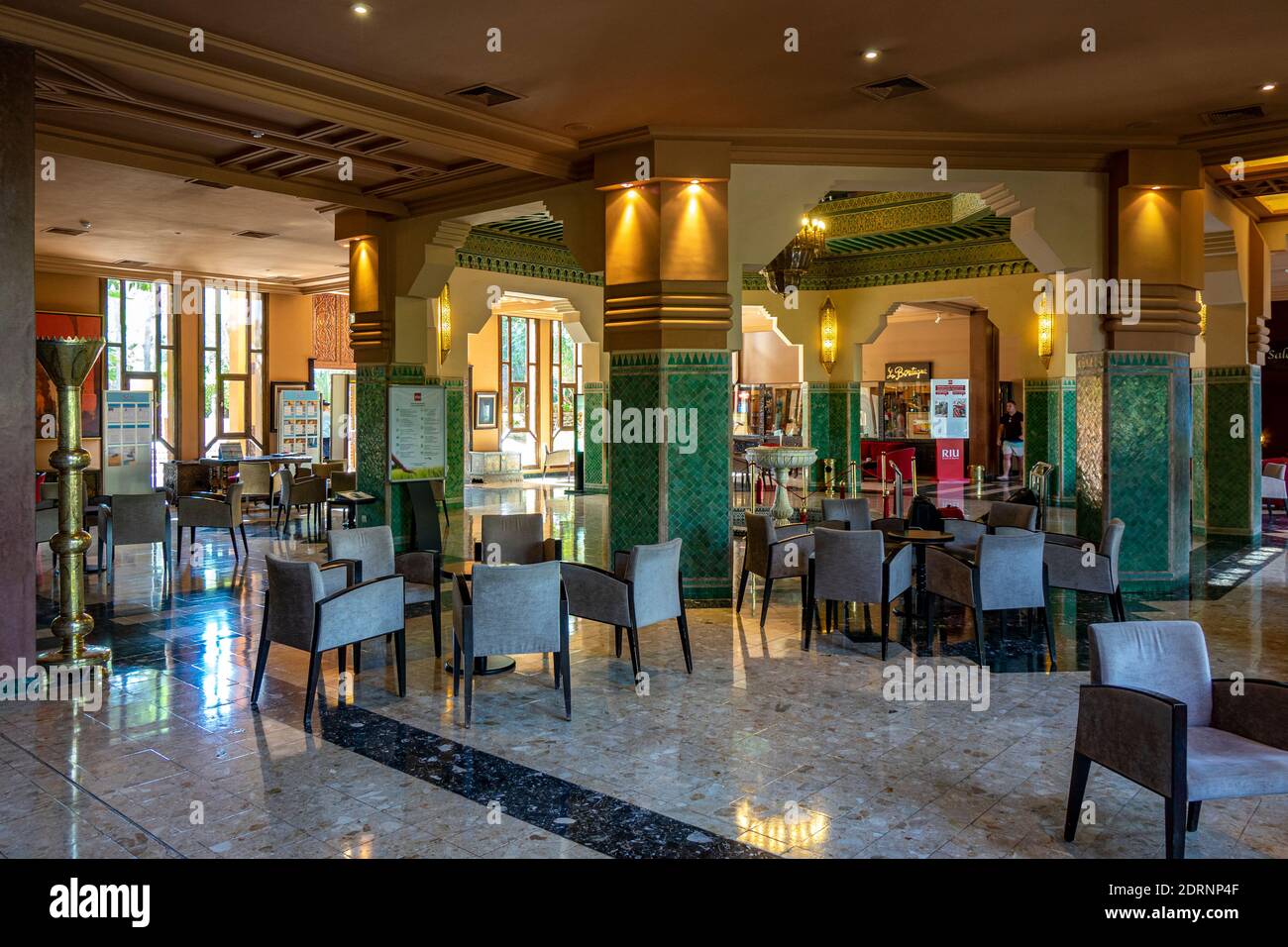 Lobby area, hotel Tikida Gardens Marrakesh, Morocco Stock Photo - Alamy
