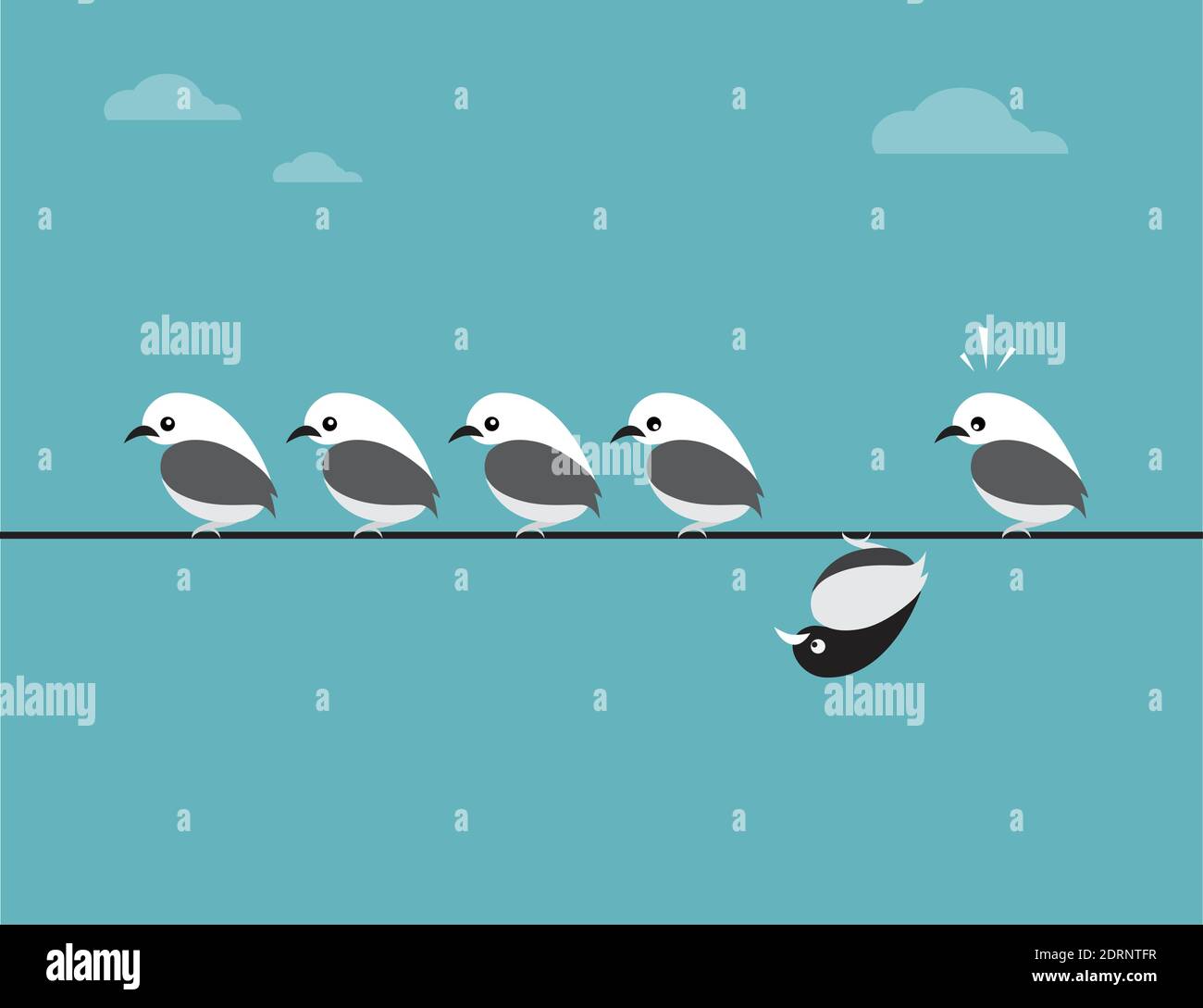 Vector image of birds group. Different concepts. Easy editable layered ...