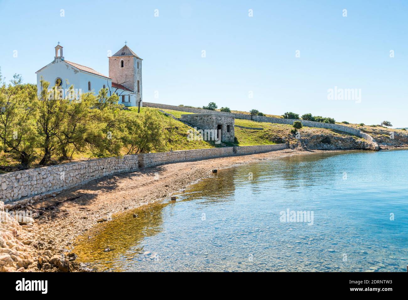 Church Gospa od Zečeva on the island (Otok) of Zečeva, Vrsi, Croatia ...