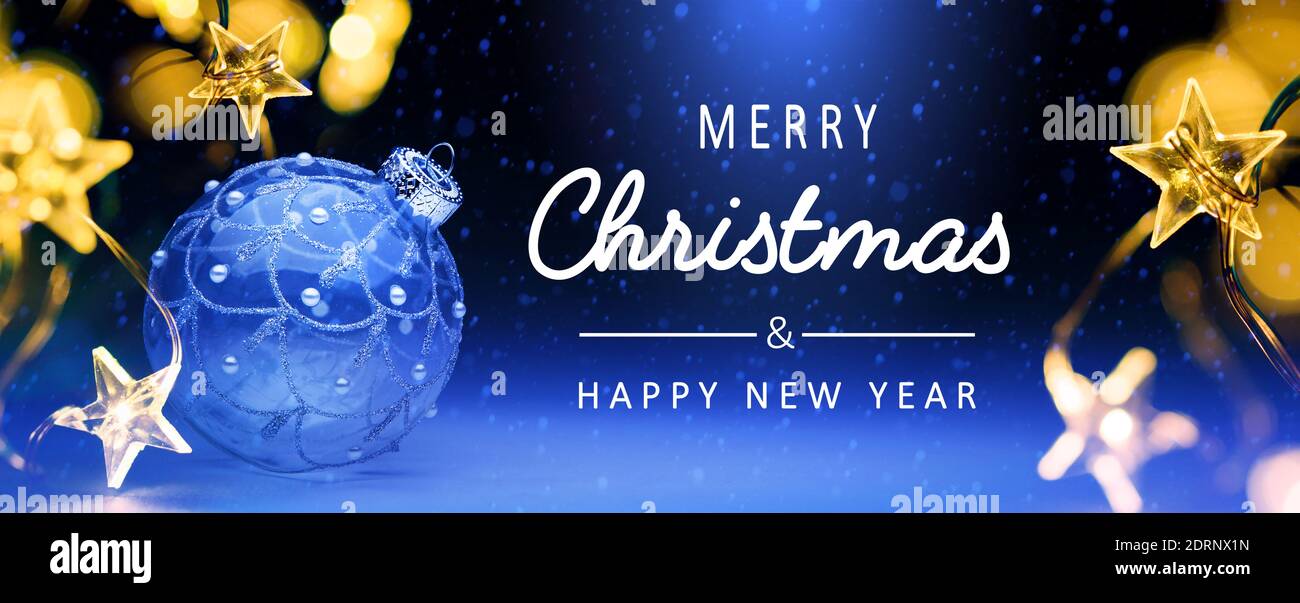 Blue Christmas Holidays banner background Stock Photo - Alamy