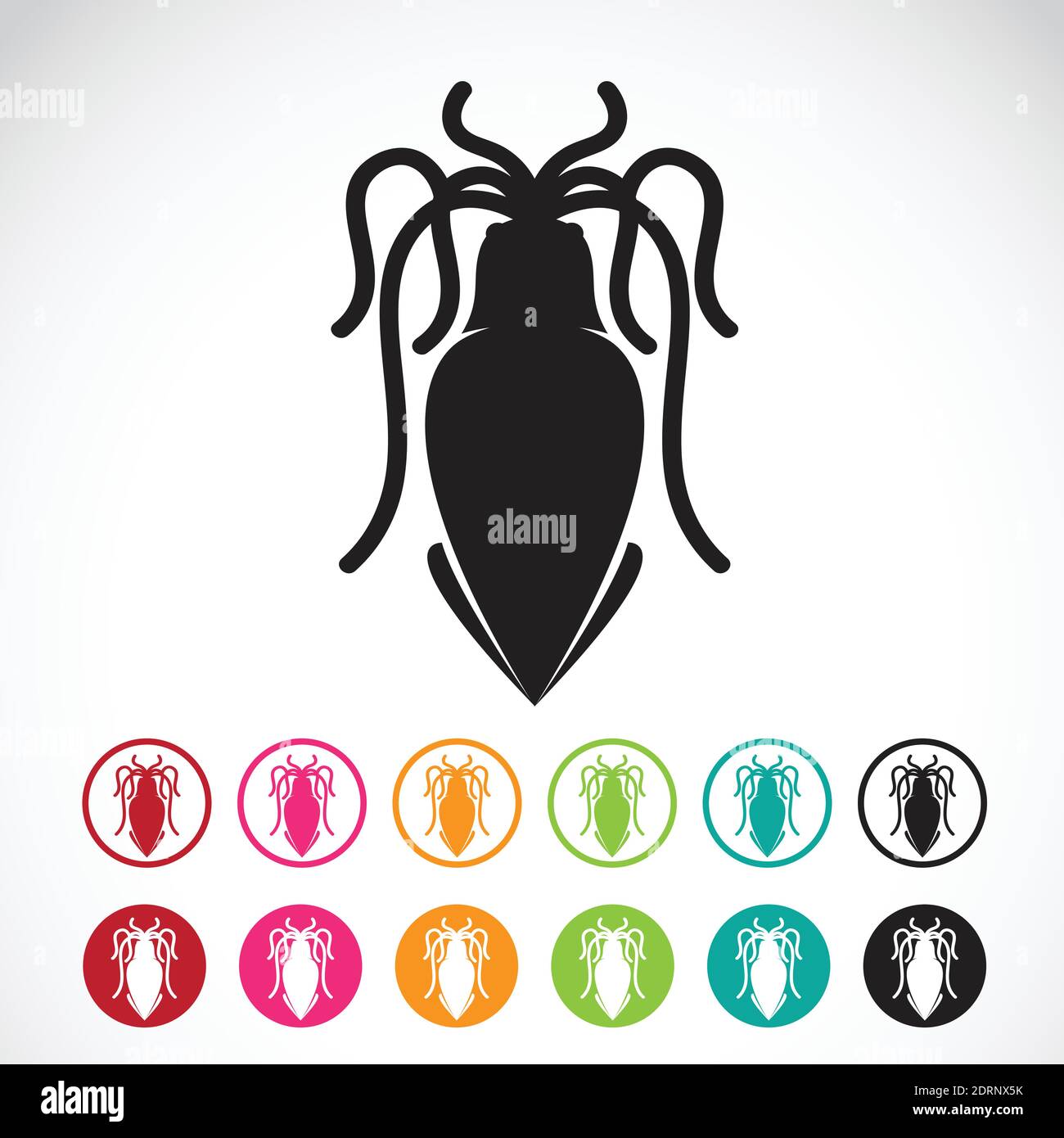 Vector image of an squid on white background. Easy editable layered ...