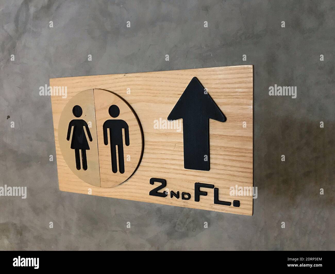 Close-up Of Restroom Sign On Wall Stock Photo - Alamy