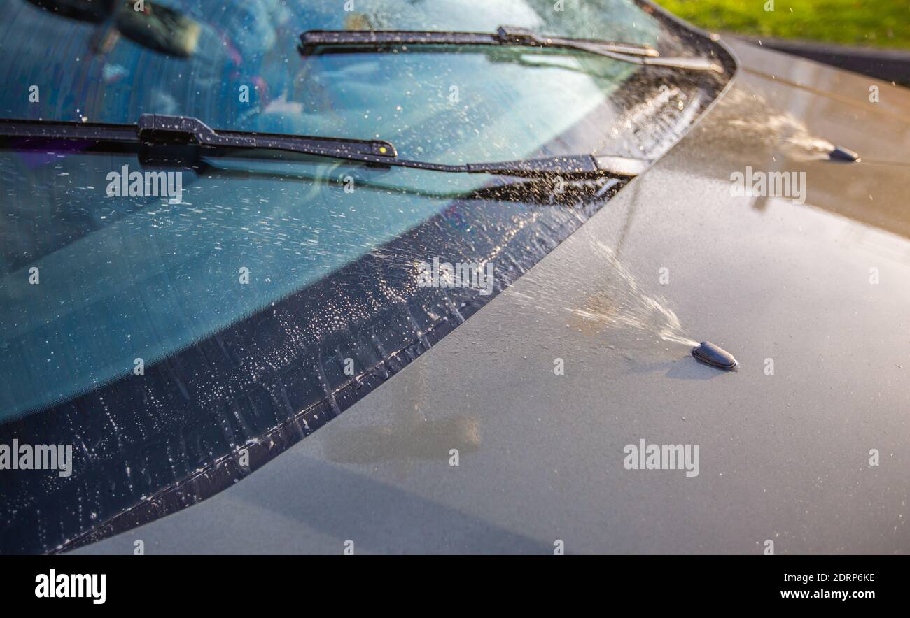 Close up of a windscreen washers, clear view of he driver Stock Photo ...
