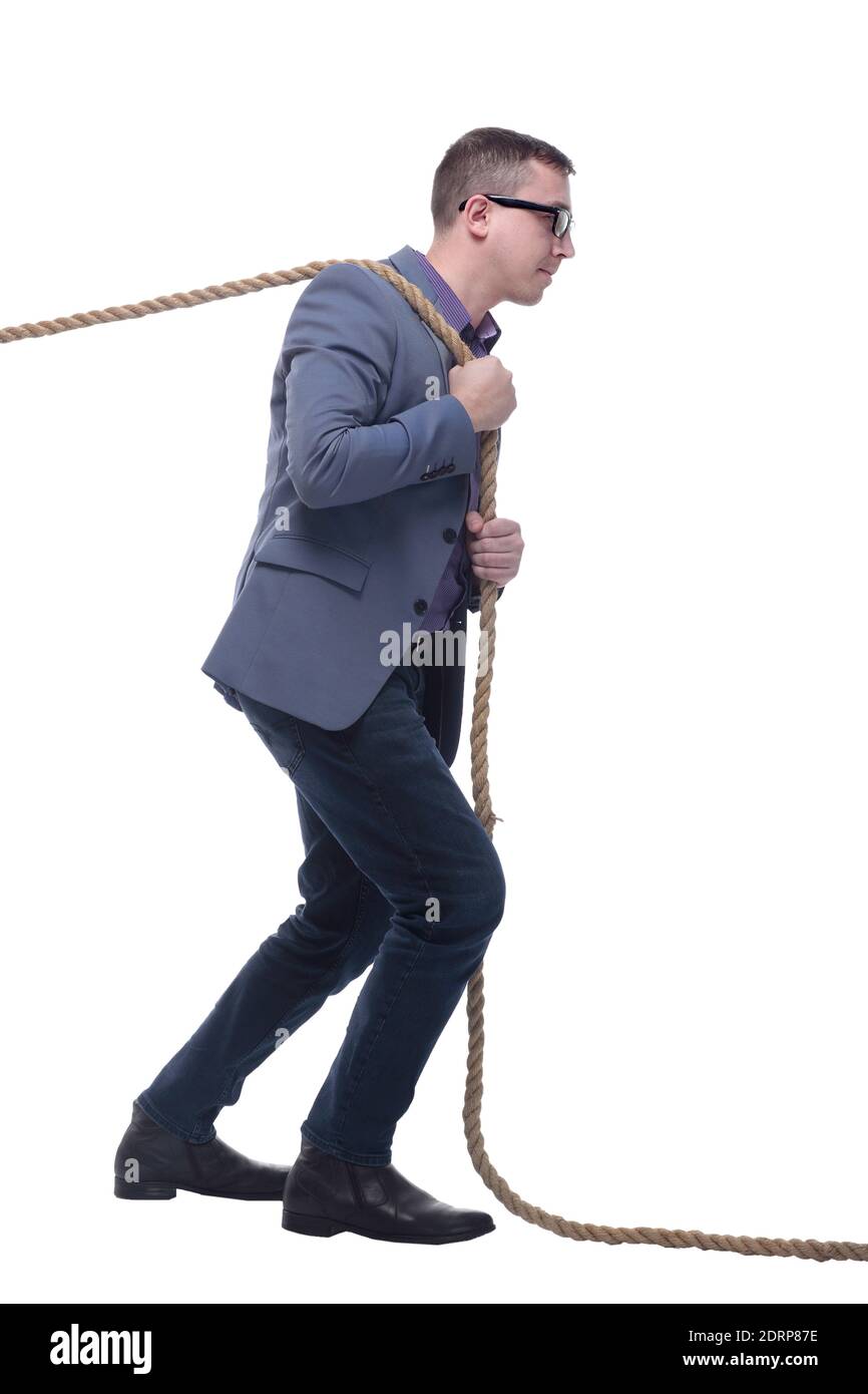 Pulling Rope Over Shoulder